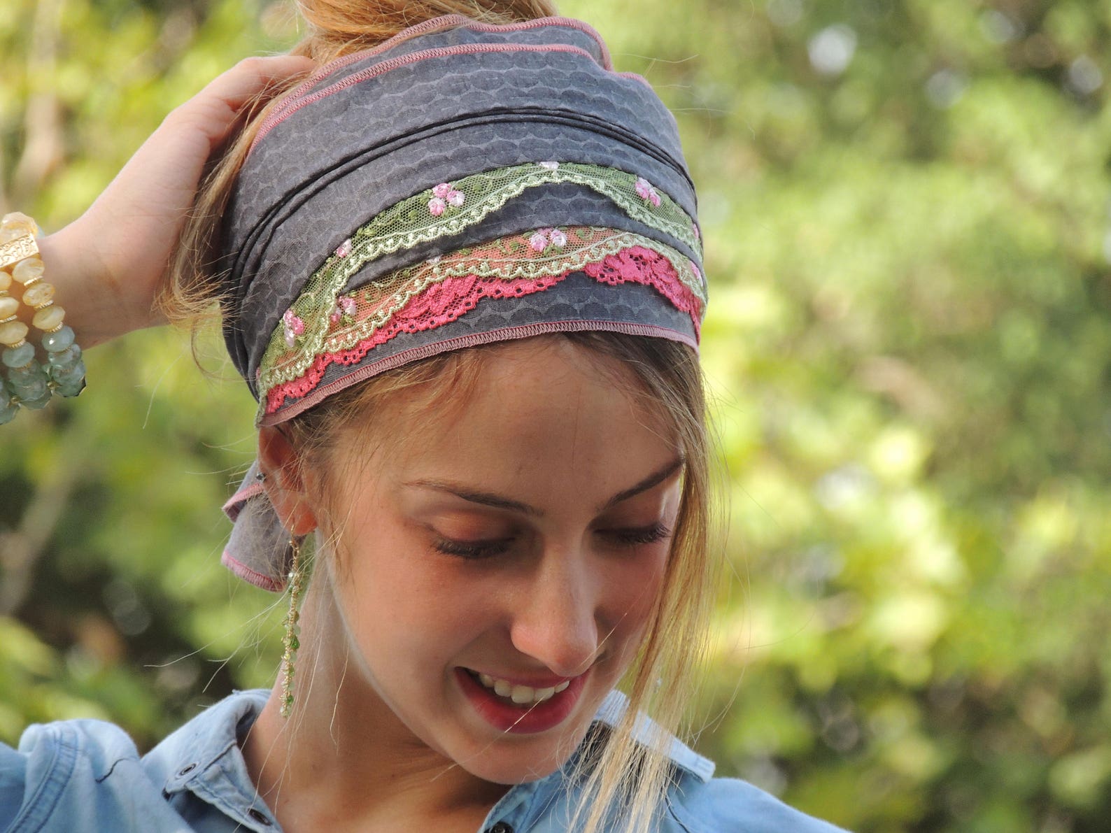 How to Sew Your Wrap Headband Bandana Tichel Pattern Hair Snood Head ...