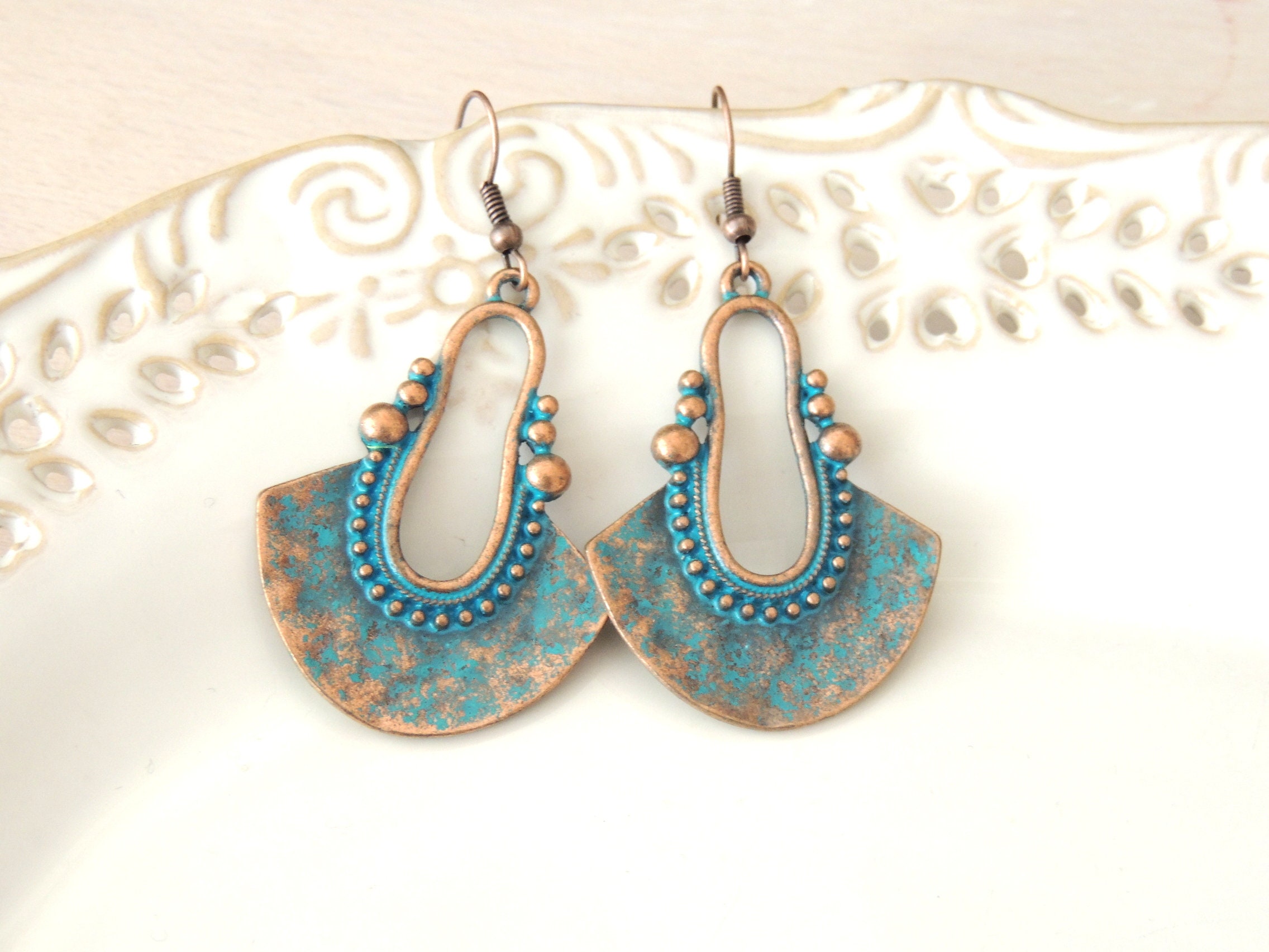 Stunning Design Dangle Earrings, Ethnic Hanging Earrings, Turqoise ...