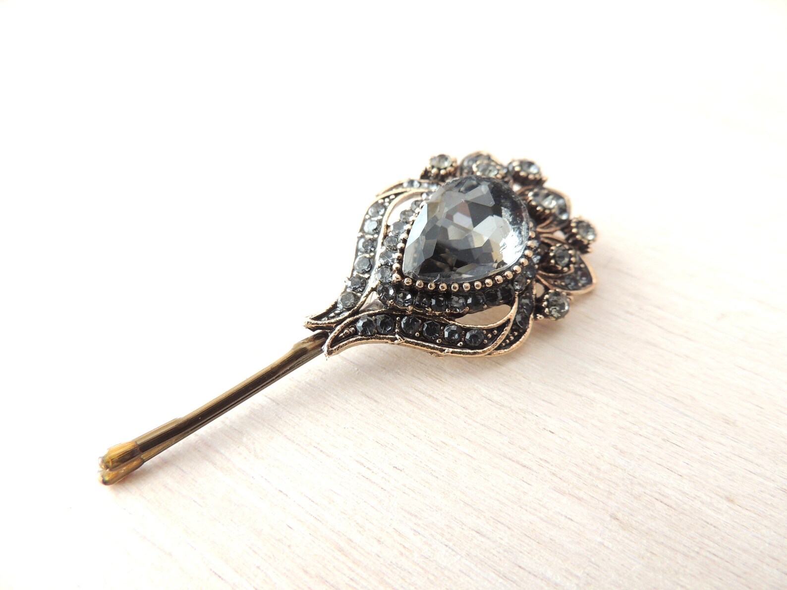 Imperial Sparkle Grey Handmade Hair Pin Antique Jewelry | Etsy