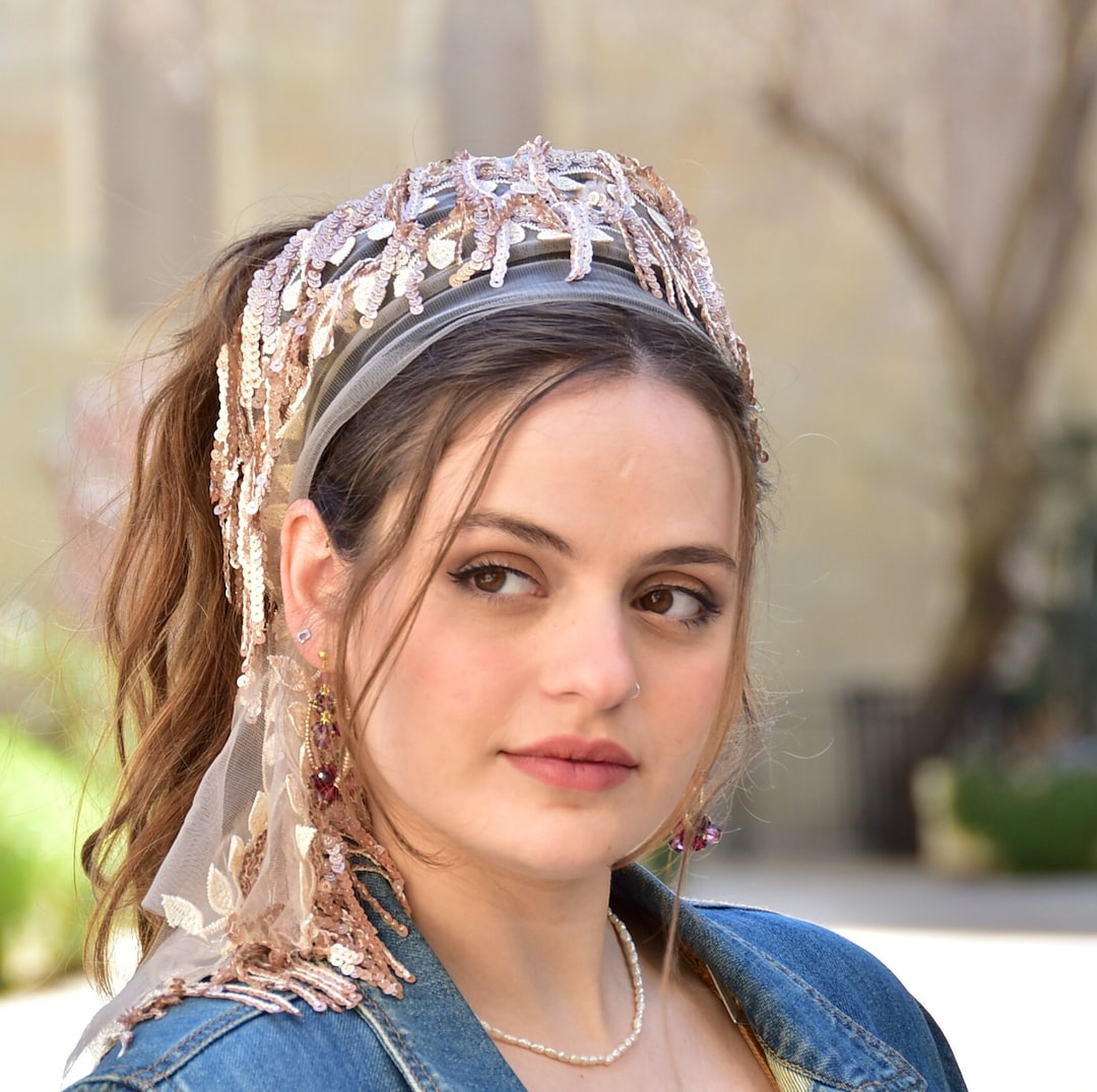 Sunrise Fringes Gold Headband, Amazing Bandana, Tichel, Hair Snood ...