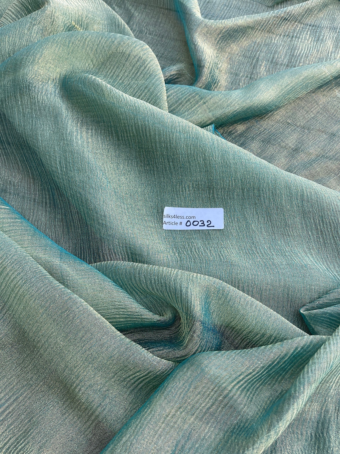 Exquisite Quality Silk Tissue Pleated / Crushed TURQUOISE/ - Etsy