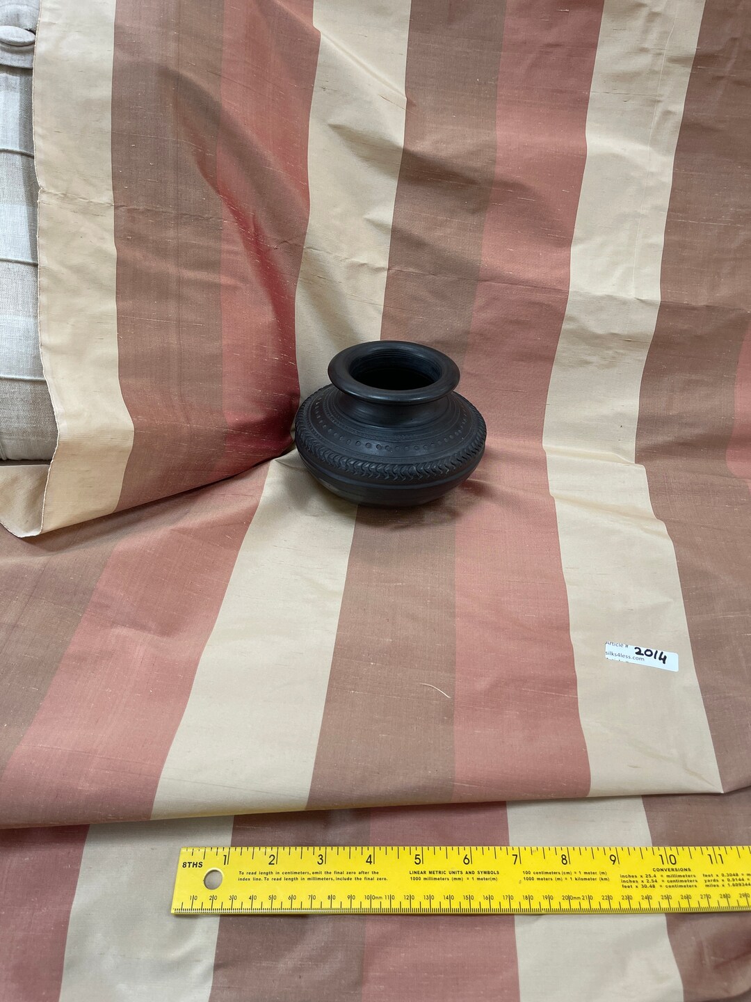 Rayas anchas de seda Dupion de calidad de diseño, cortadas a medida ...