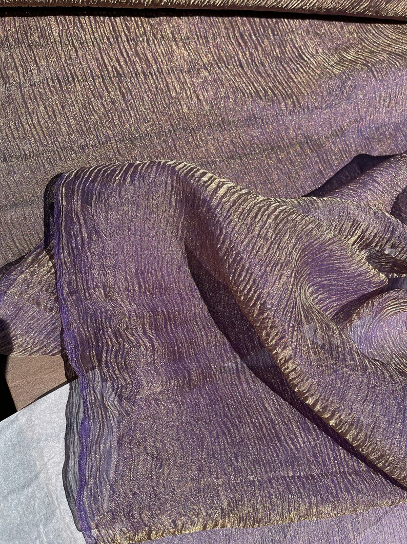 Exquisite Quality Silk Tissue Pleated / Crushed - PURPLE/ GOLD!!! - Etsy