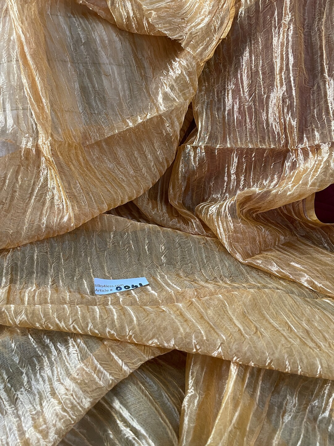 Exquisite Quality Silk Tissue Wide Pleated/ Crushed - GOLD/ GOLD!!! - Etsy