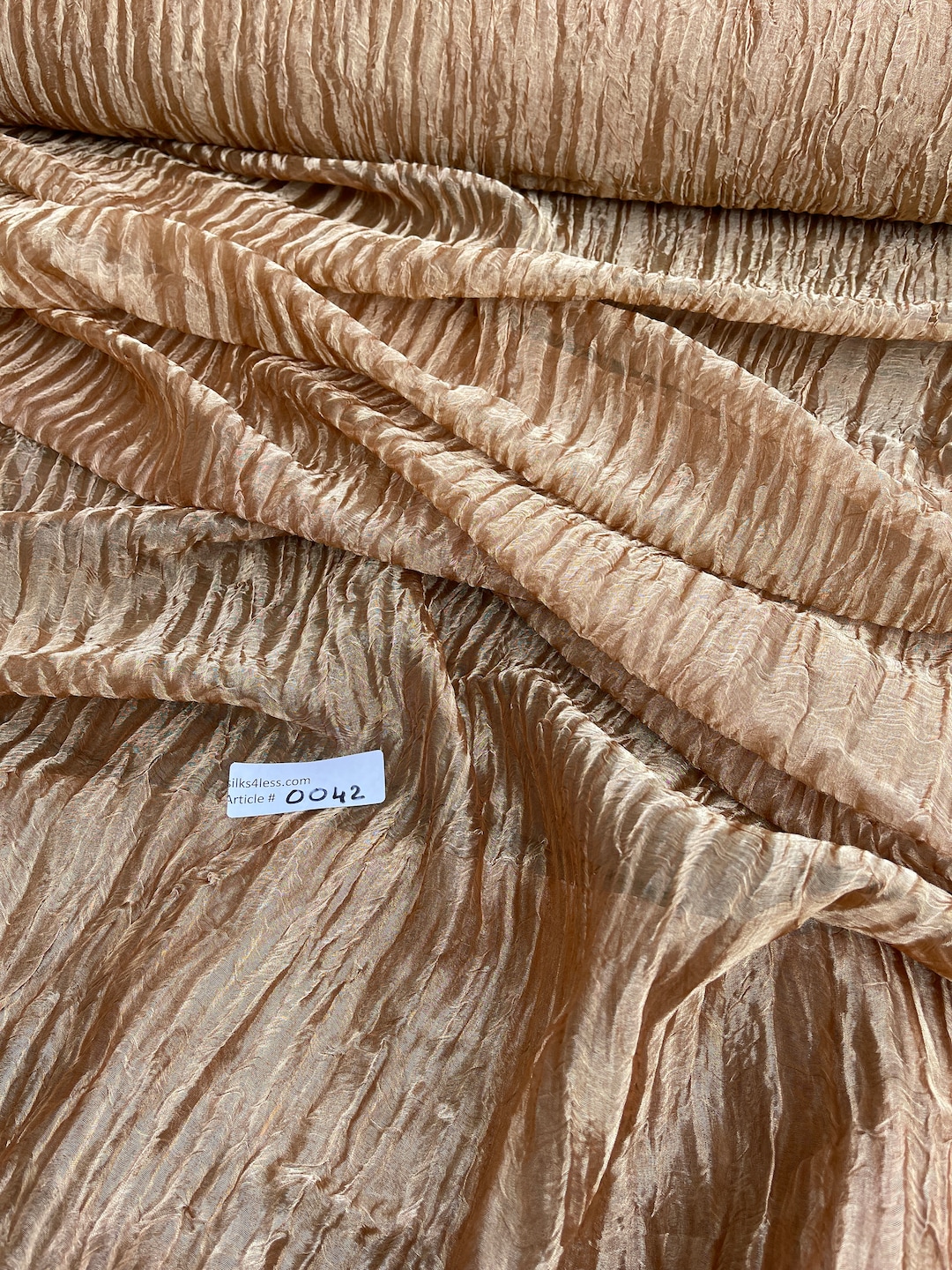 Exquisite Quality Silk Tissue Wide Pleated/ Crushed - BROWN/ GOLD!!! - Etsy