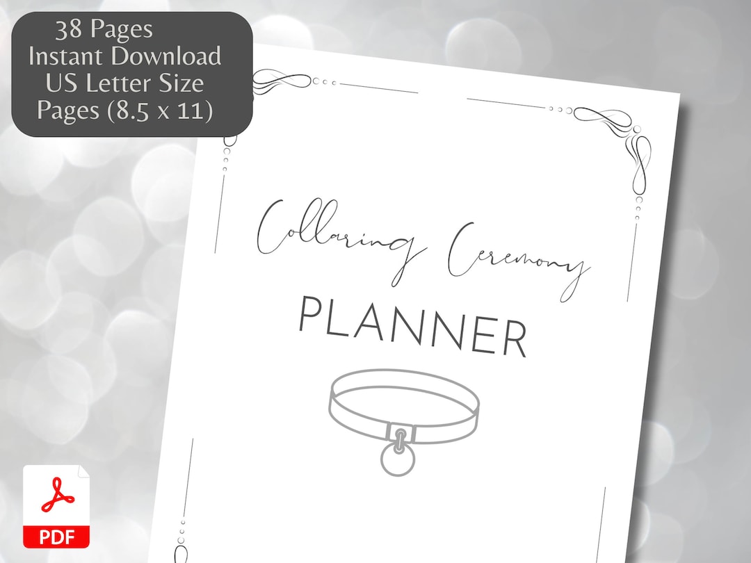 BDSM Couple Collaring Ceremony or Wedding Printable Planner | BDSM ...