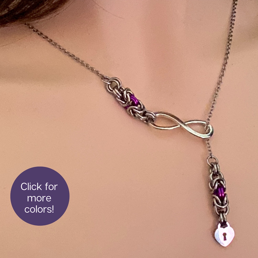 BDSM Submissive Day Collar With Infinity and Heart Padlock Subtle BDSM ...
