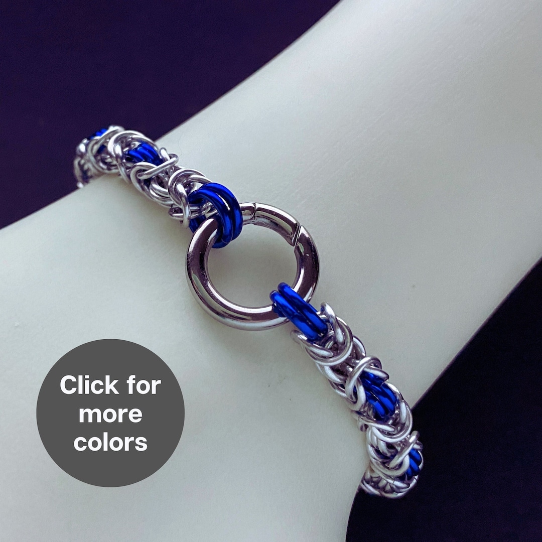 Kinky Dom Sub Bracelet or Anklet Gift, 24/7 Fetish Jewelry | BDSM Chainmail Collar | Dominant ...