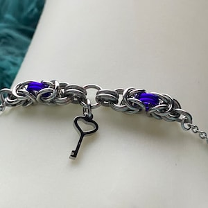 Heart Lock & Key Bracelet Set by Embellishmaille • Matching Couples ...