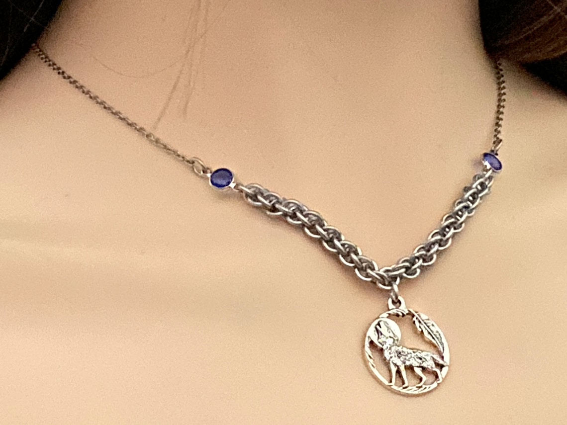 Howling Wolf Collar. Primal Prey Collar Wolf Alpha Necklace - Etsy