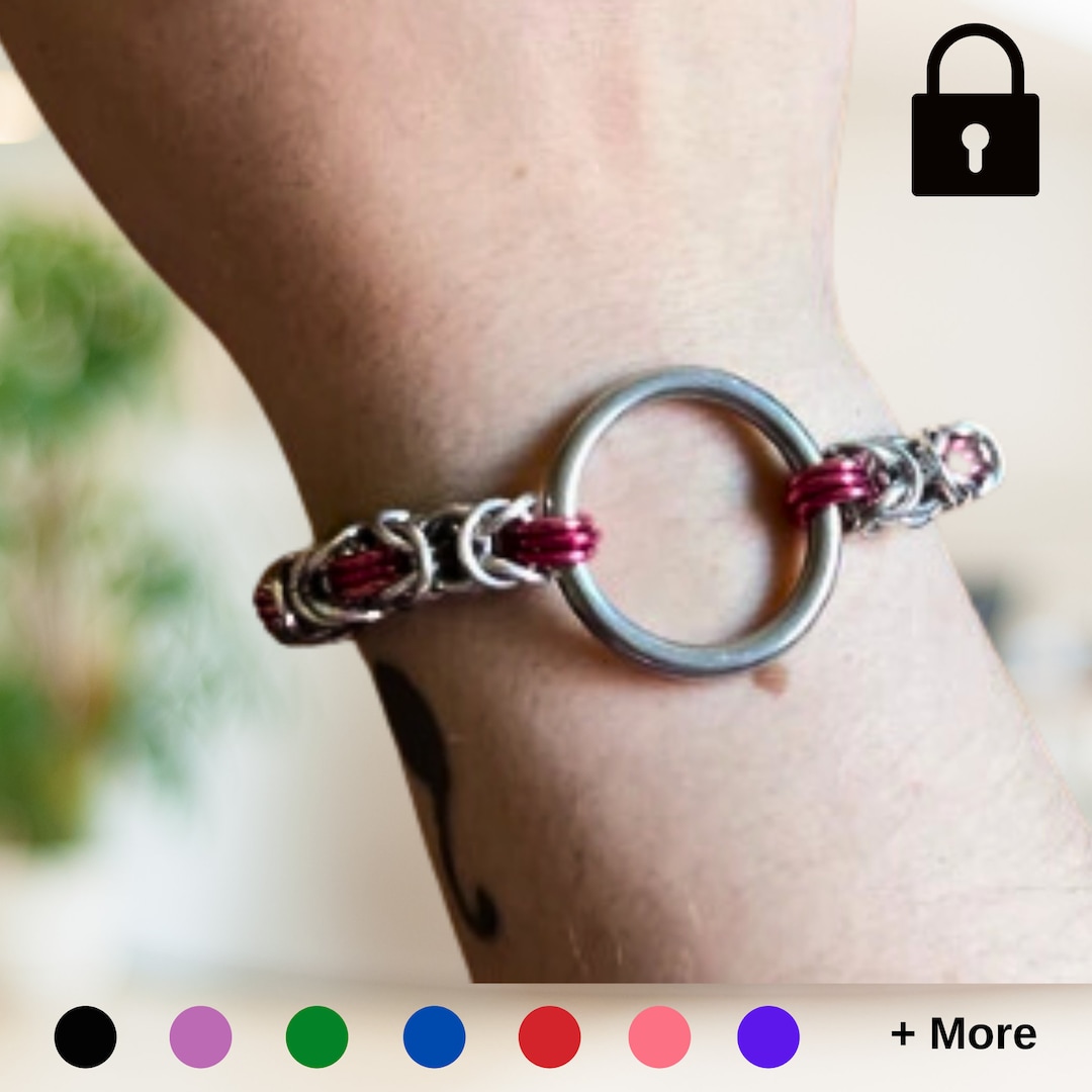 Locking Submissive Bracelet, 24/7 Lockable Bracelet • BDSM Locking ...
