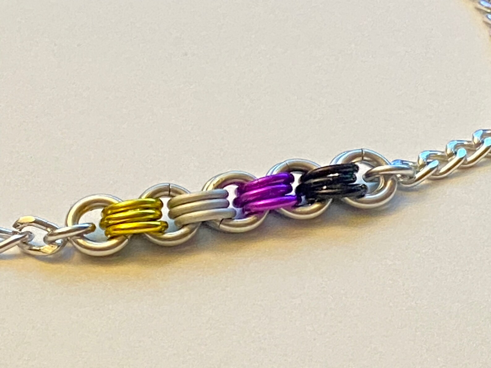 NON-BINARY Flag Necklace Non-binary Jewelry Unisex Necklace - Etsy