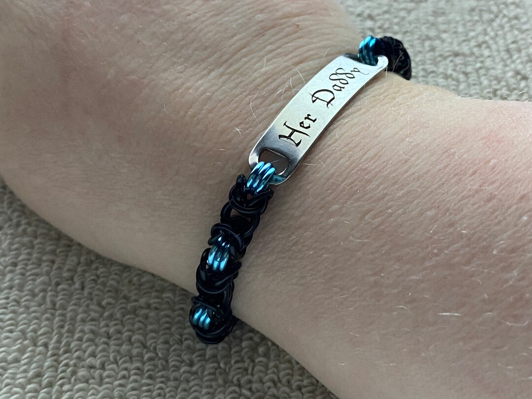 Her Daddy BDSM Bracelet by Embellishmaille • Personalized Dom Bracelet ...