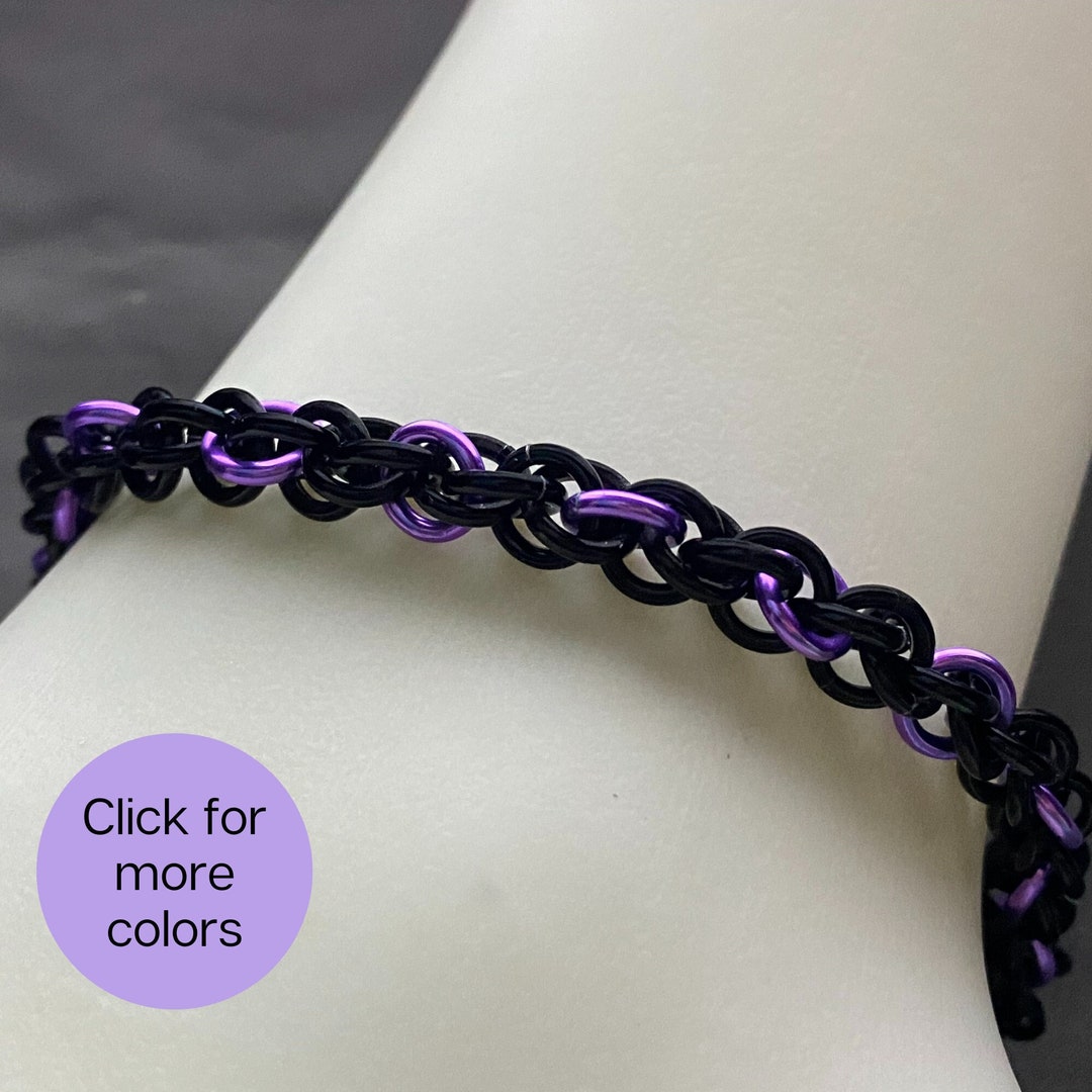 Black Wrist or Ankle Chainmail Collar by Embellishmaille • Subtle BDSM ...