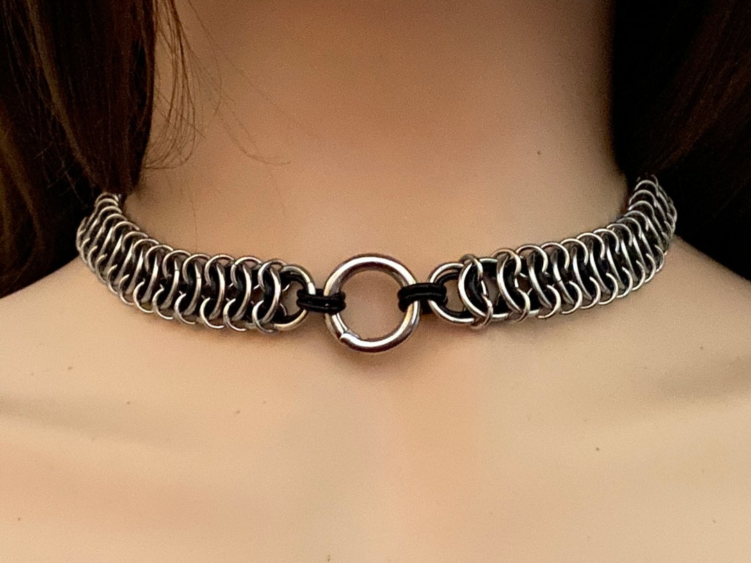 24/7 Submissive Choker by Embellishmaille • Vertebrae Chainmail • BDSM ...
