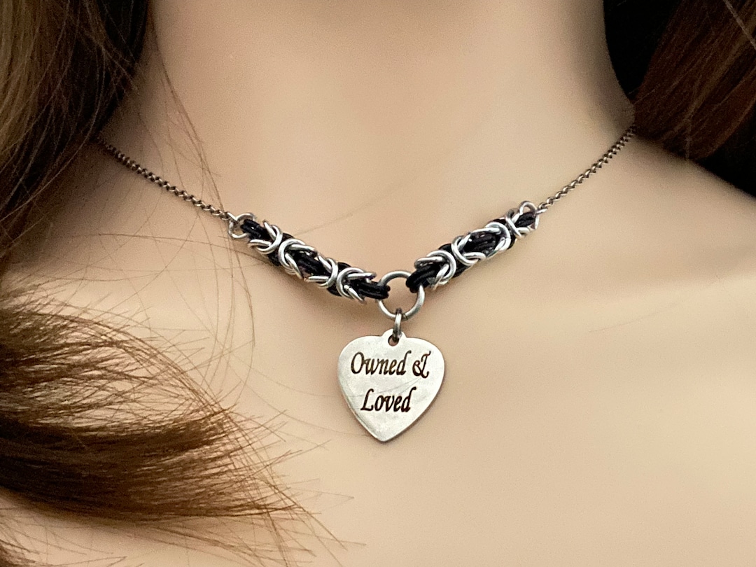Owned & Loved Submissive Necklace, Submission Day Collar, BDSM Sub collar, Slave collar, bondage ...