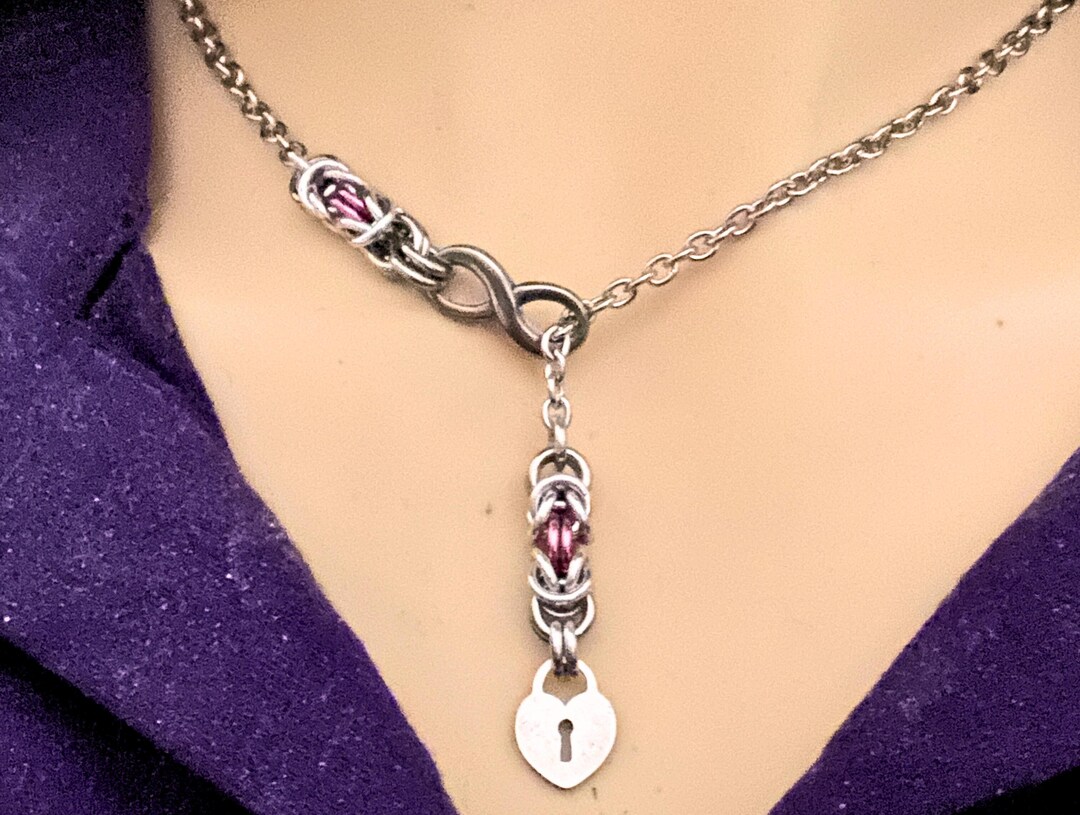 BDSM Submissive Day Collar With Infinity and Heart Padlock | Subtle ...