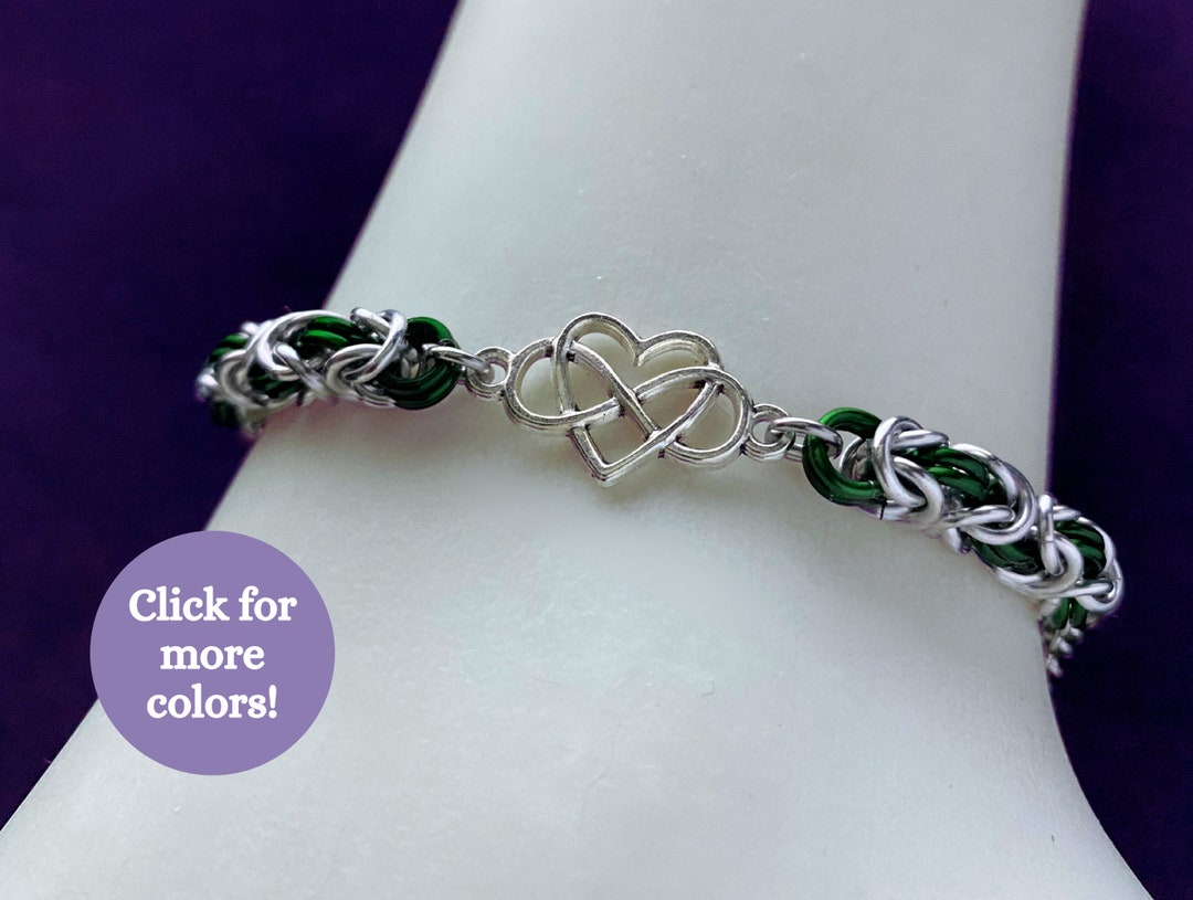 Heart Infinity Bracelet or Anklet by Embellishmaille • Polyamory ...
