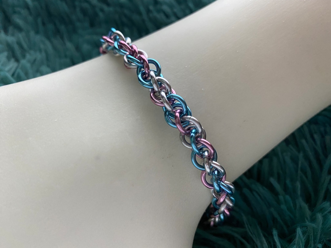 Transgender Color Chainmail Bracelet or Anklet by Embellishmaille ...