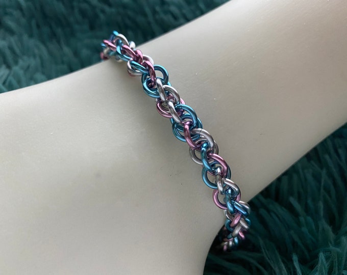 Transgender Color Chainmail Bracelet or Anklet by Embellishmaille ...
