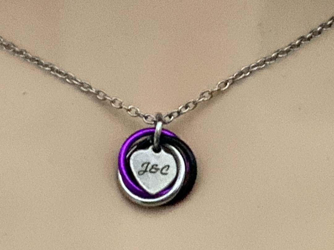 Personalized Couples Initials Necklace by Embellishmaille - Chainmail ...