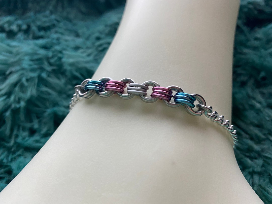 Transgender Flag Bracelet, Subtle Trans Jewelry, Transgender Bracelet ...