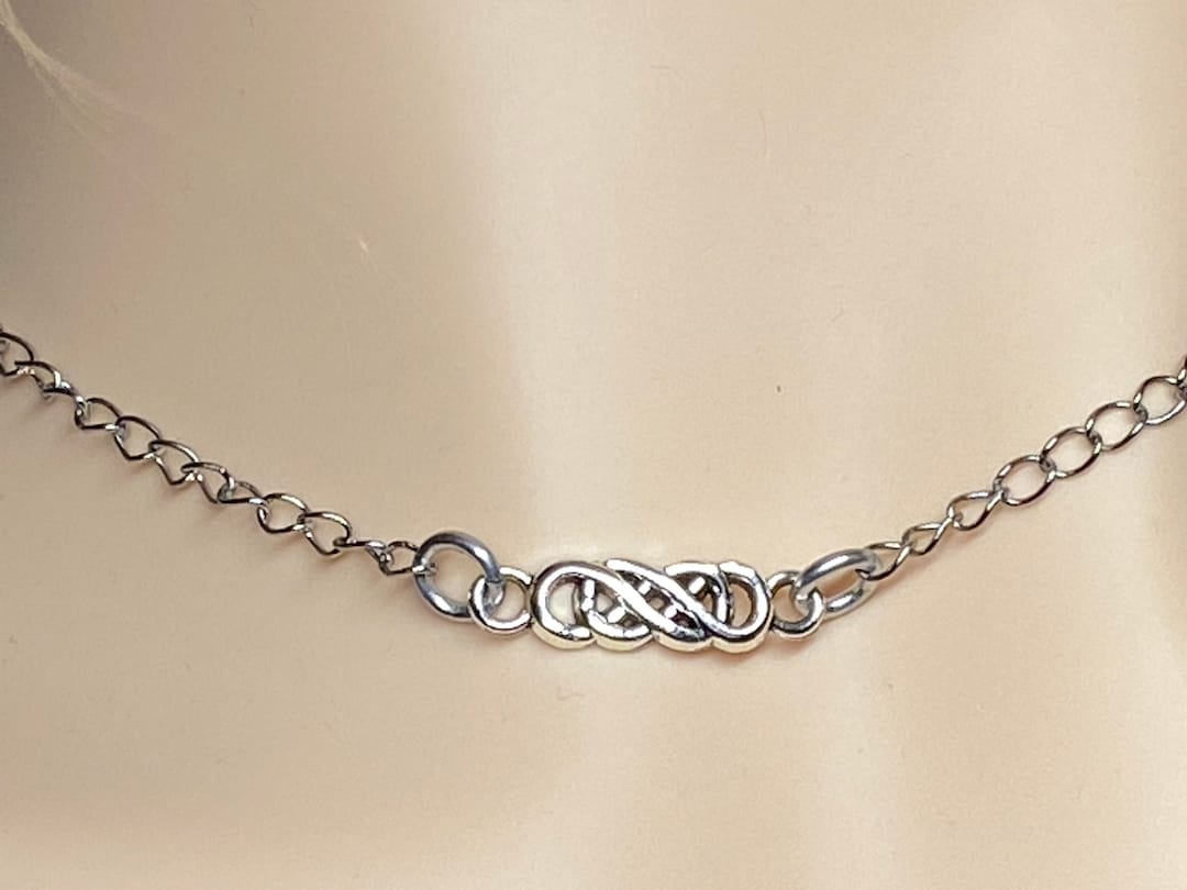 Dainty Infinity Necklace • Discreet Submissive Chain • Locking Infinity ...