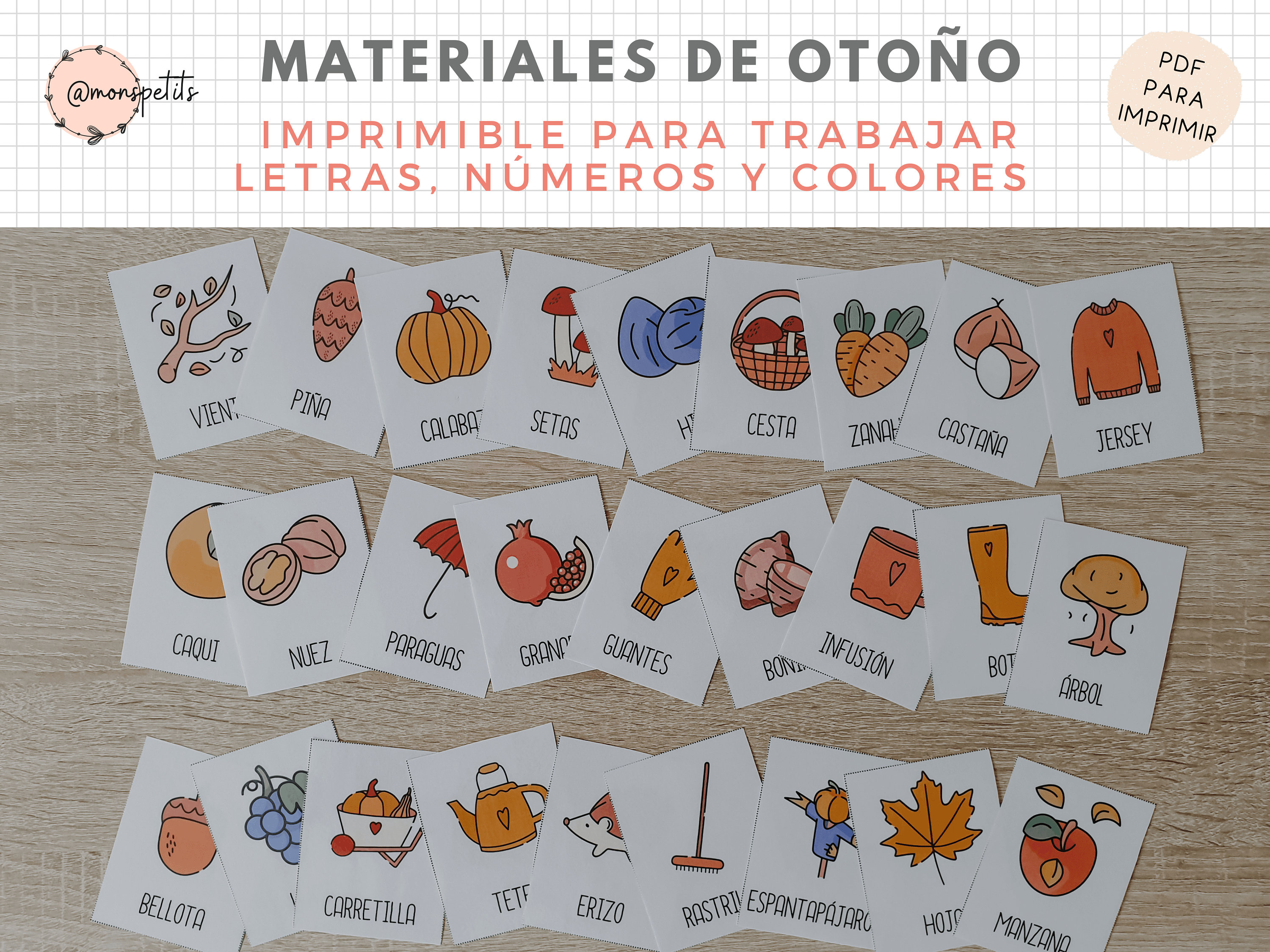 Materiales Otoño con Actividades de Números, Vocabulario, Letras ...