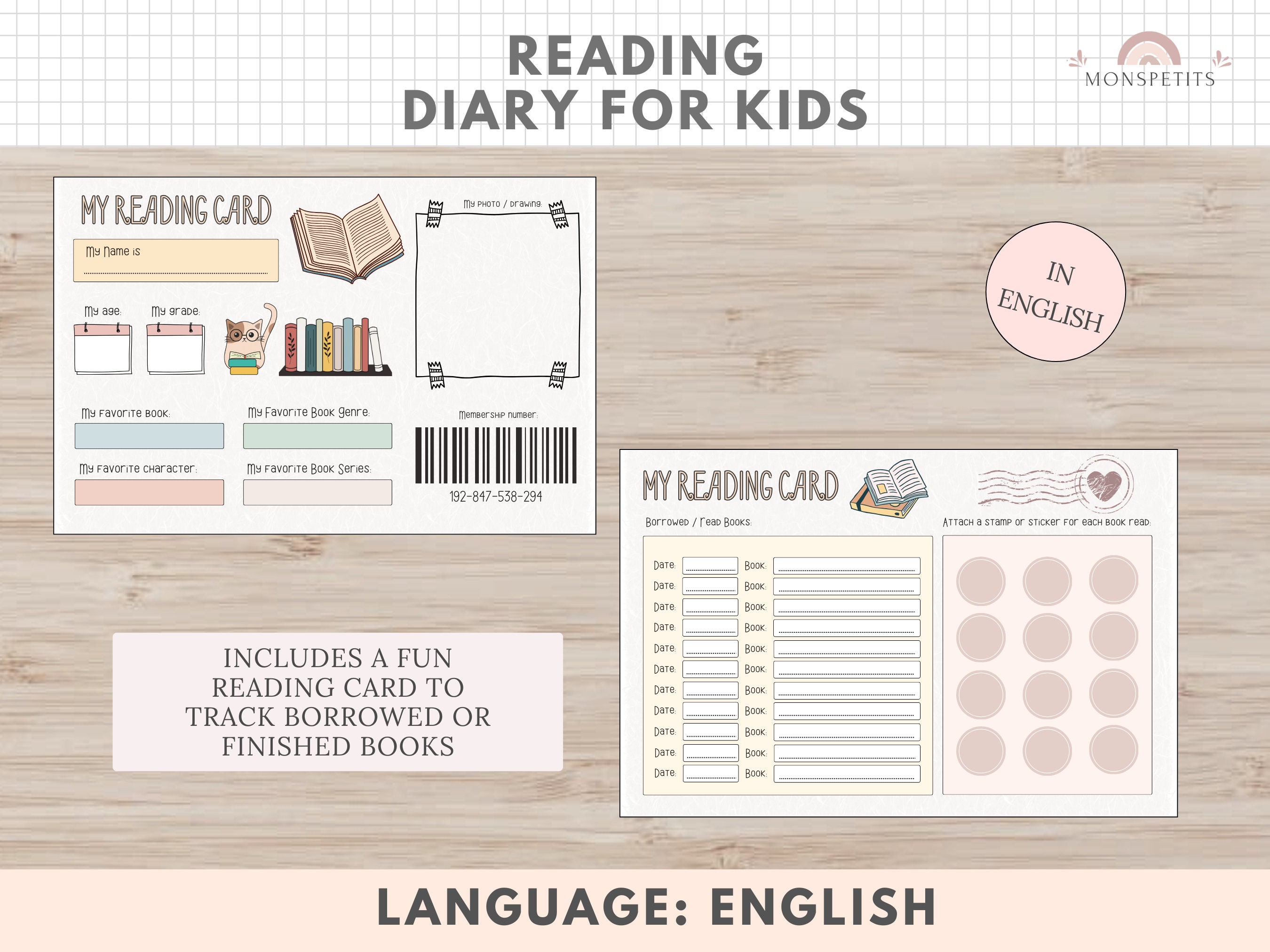 Reading Diary, Printable for Kids, Reading Log, Library Posters ...