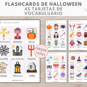 45 Flashcards Halloween, Vocabulario Niños, Dibujos, Imprimible ...