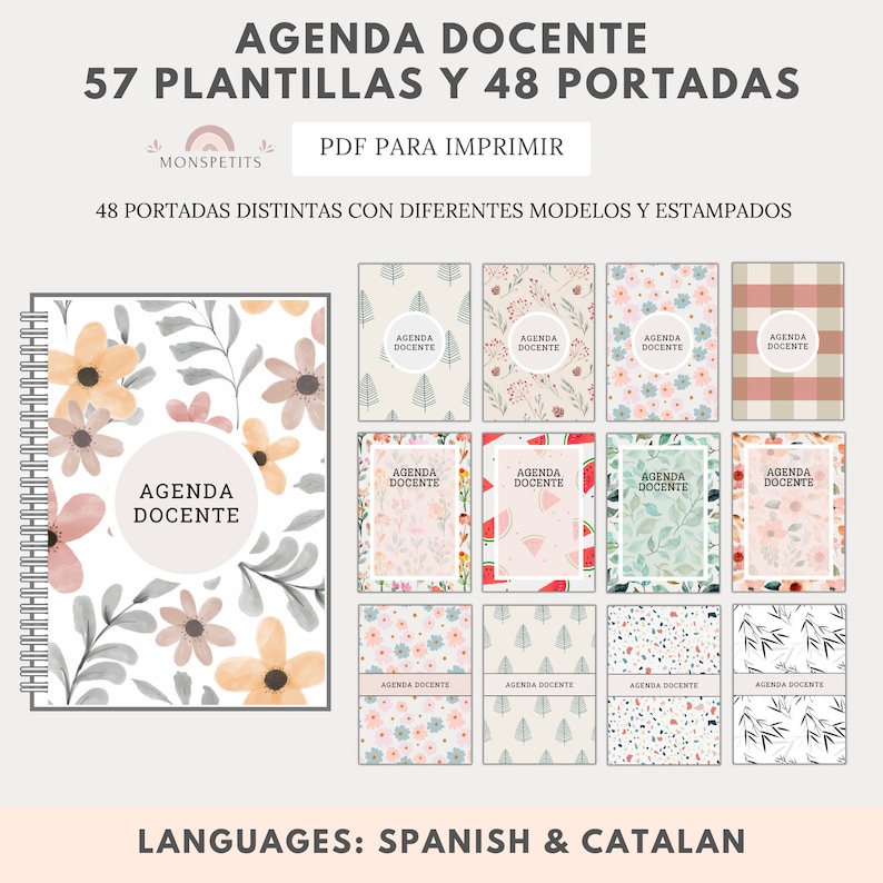 Agenda Docente, 57 Plantillas, 48 Portadas, Planificador Lecciones ...