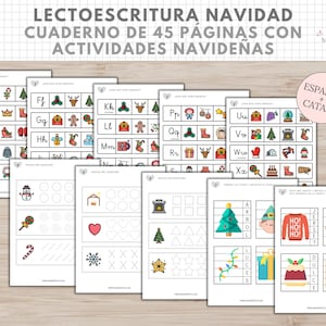Cuaderno Lectoescritura Navidad, 45 Págs, Actividades Niños ...