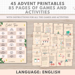 24 Advent Printables for Kids, 85 Pages, Christmas Games, Activities ...