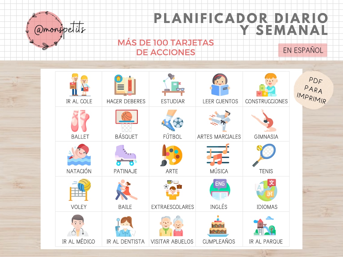 Planificador de Rutinas Diario y Semanal 100 tarjetas de - Etsy España