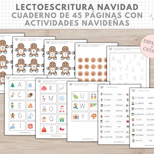 Cuaderno Lectoescritura Navidad, 45 Págs, Actividades Niños ...