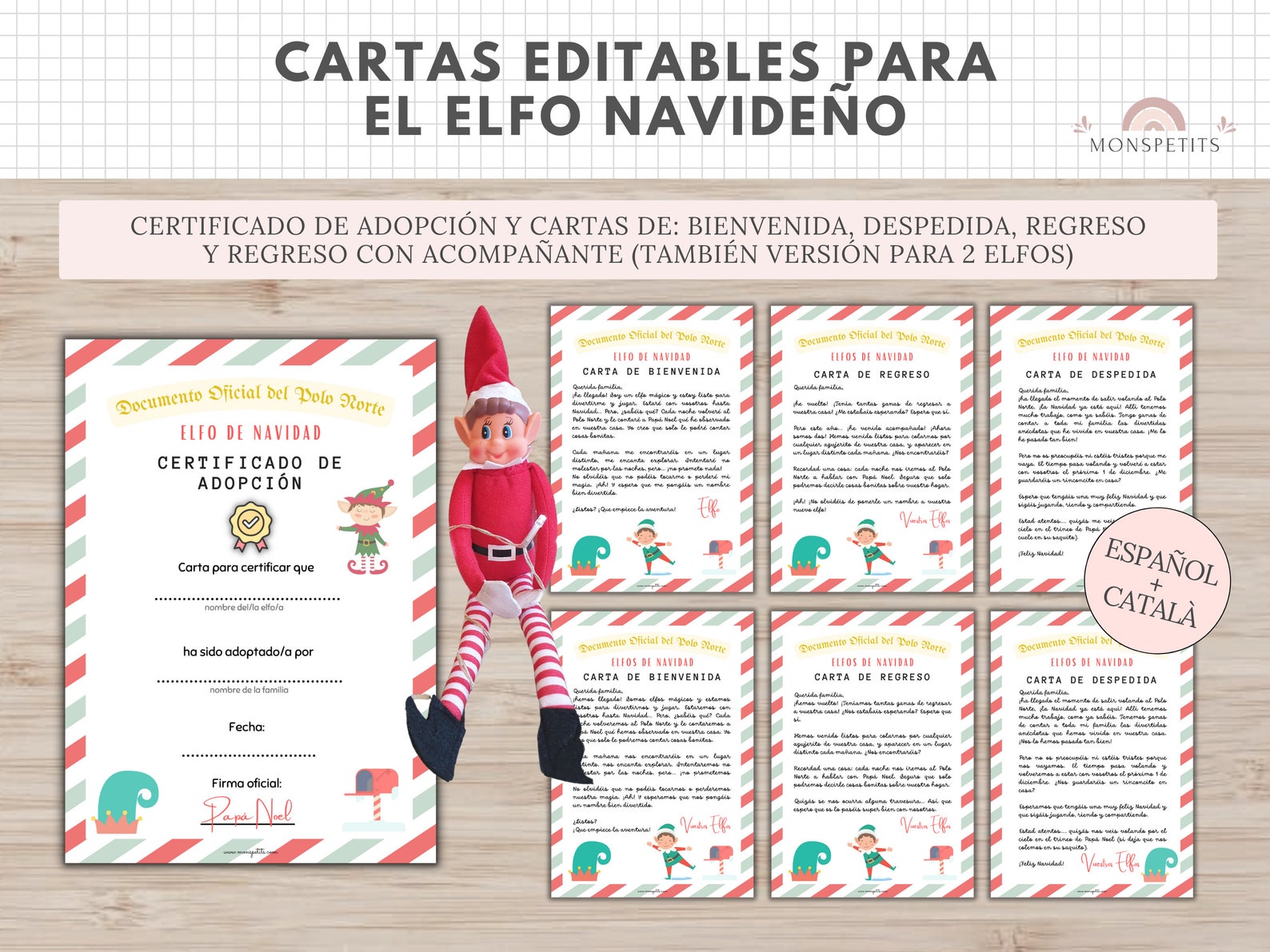 Cartas Editables Canva Elfo Navidad, Carta Bienvenida, Despedida ...