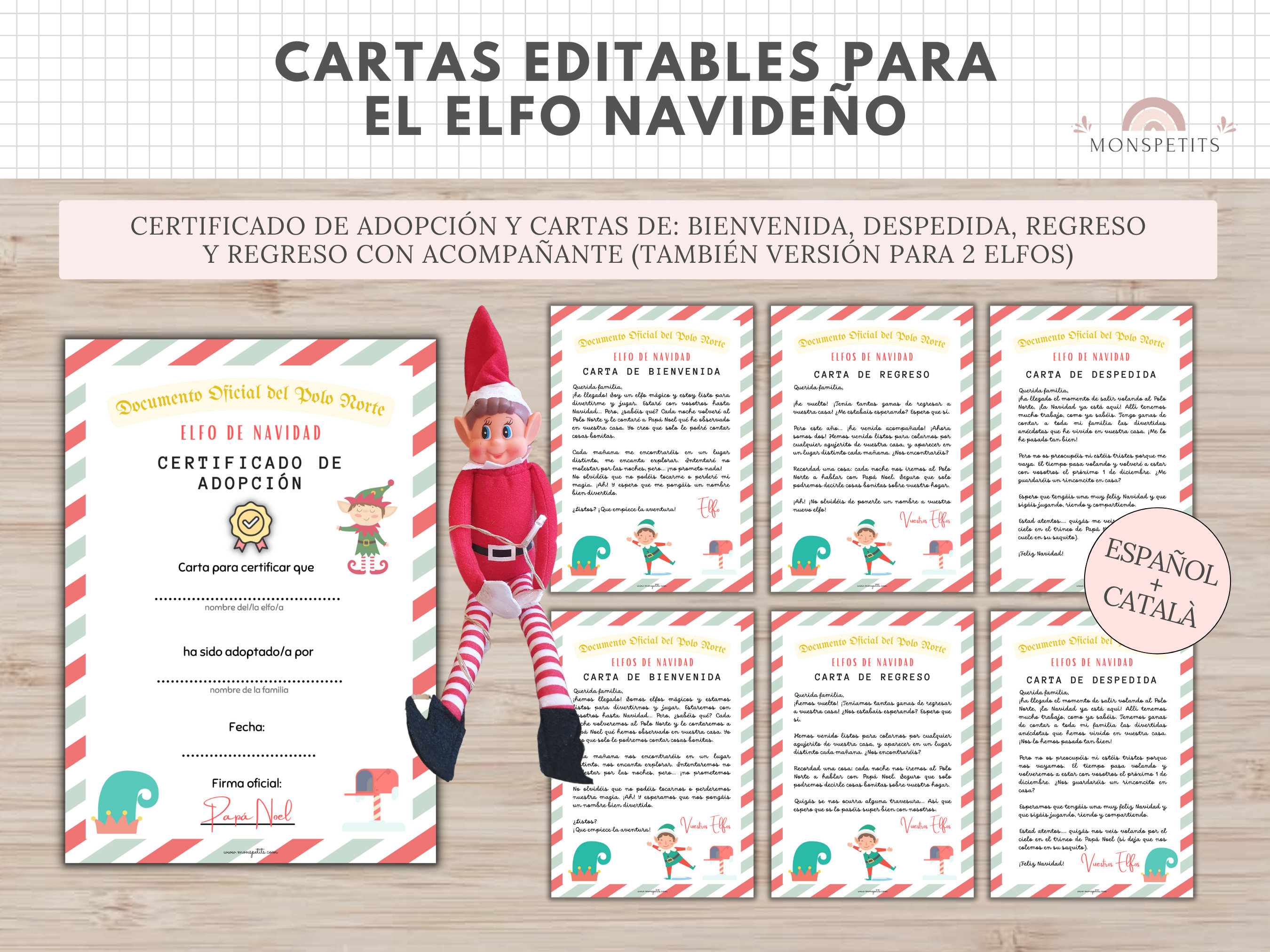 Cartas Editables Canva Elfo Navidad, Carta Bienvenida, Despedida ...