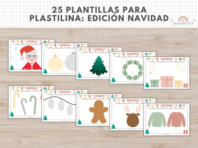 Plantillas Plastilina Navidad, Christmas Play Dough Mats, Manualidad ...