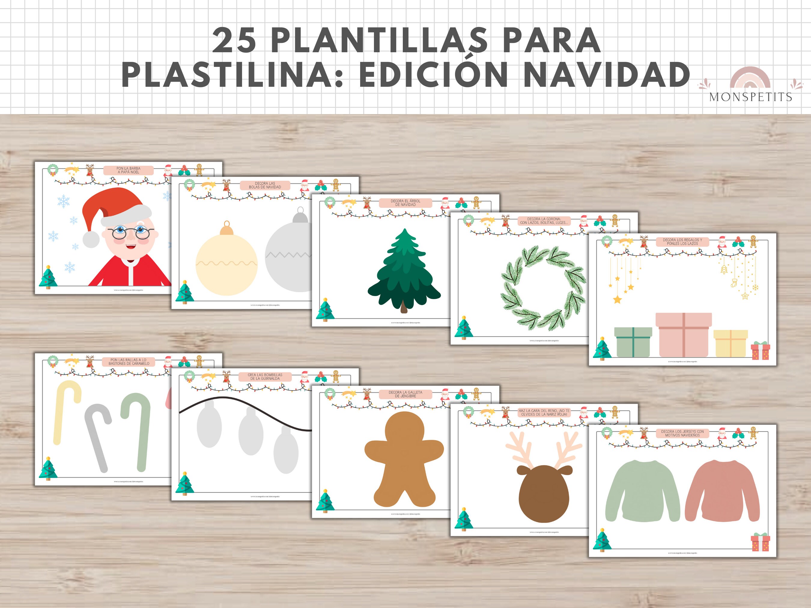 Plantillas Plastilina Navidad, Christmas Play Dough Mats, Manualidad ...