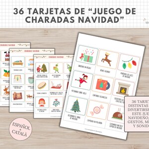 36 Tarjetas Juego Charadas Navidad, Imprimible, Mímica, Acciones ...