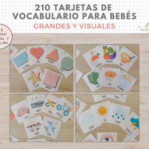 210 Flashcards Vocabulario para Bebes y Niños, Imprimible, Español ...
