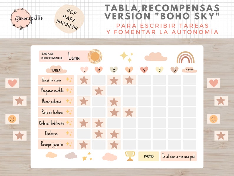 Tabla Recompensas, Economía Fichas, Tablero, Reward Chart, Metas, Niños ...