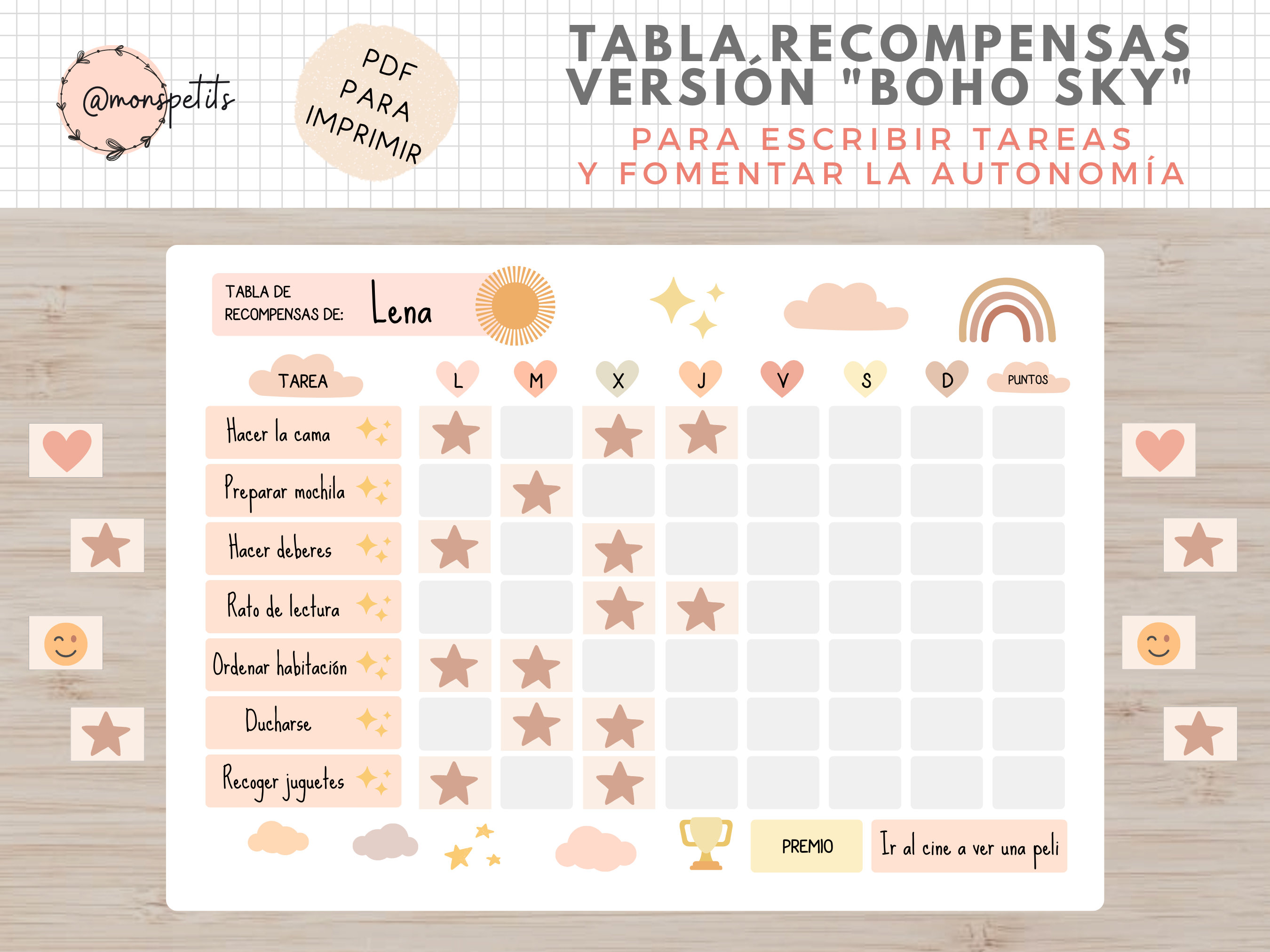 Tabla Recompensas, Economía Fichas, Tablero, Reward Chart, Metas, Niños, Educación Infantil ...