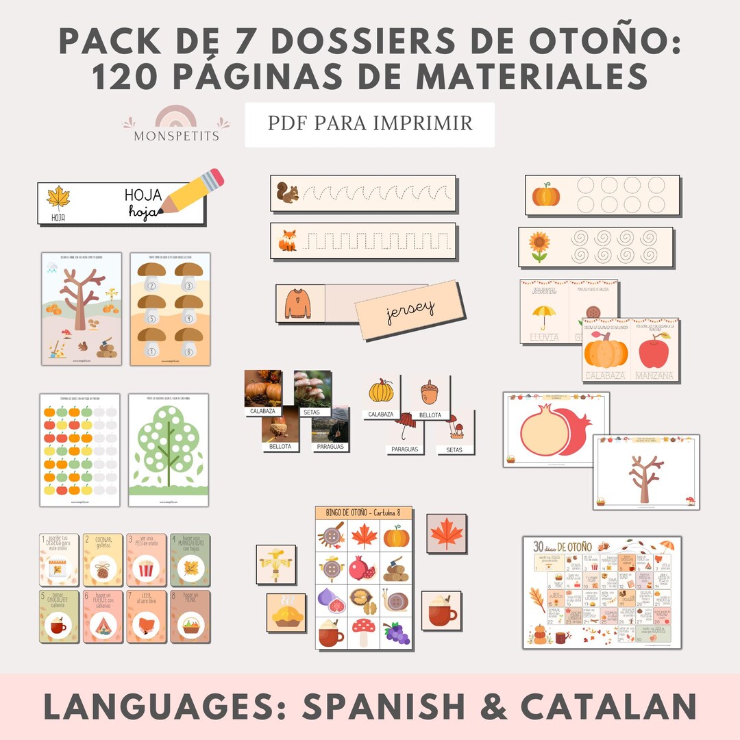 Pack Imprimibles Otoño, Juegos, Leer, Escribir, Actividades Aprendizaje ...