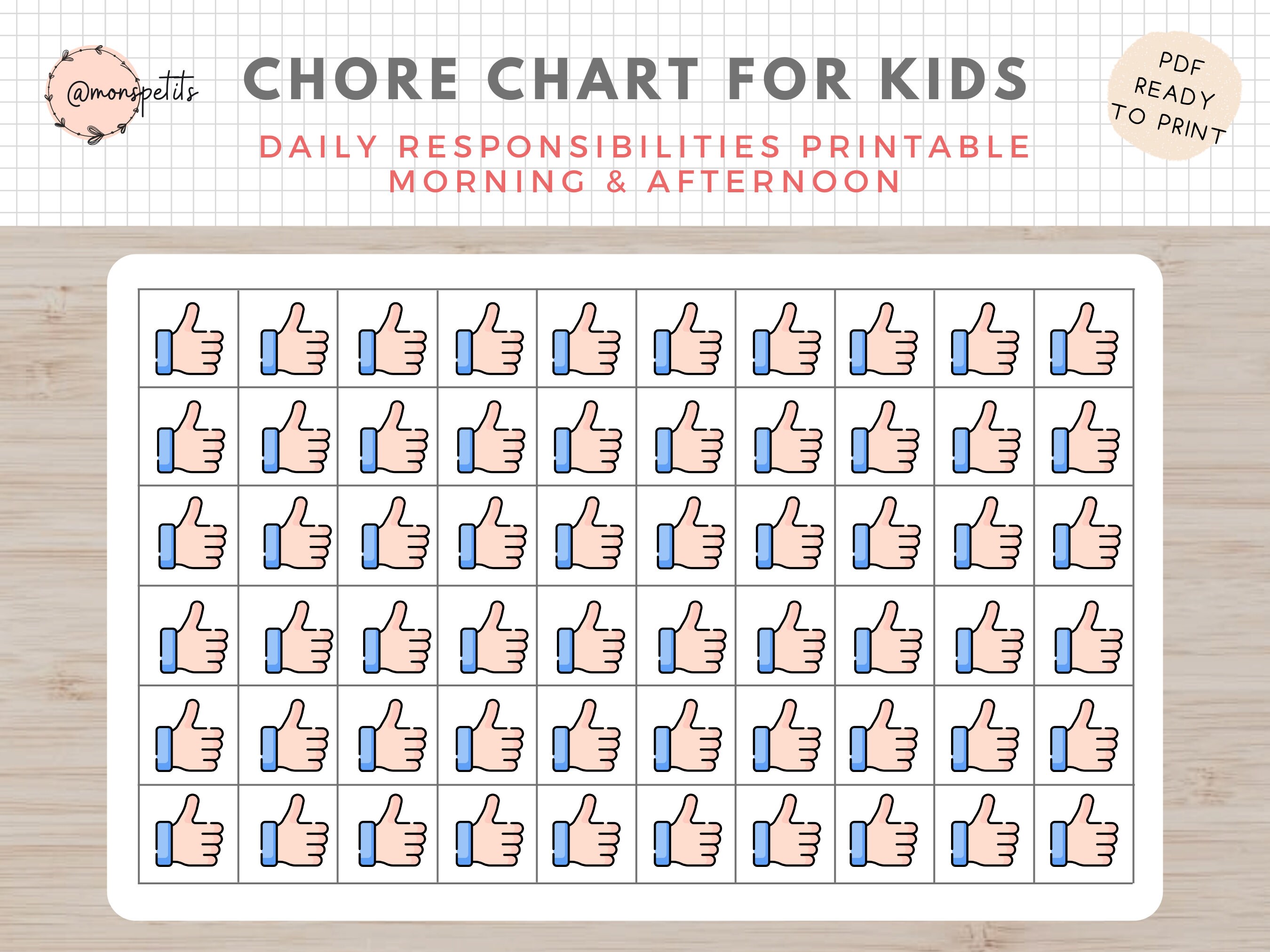 Kids Responsibilities Chart Daily Routine Printable - Etsy
