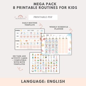 Mega Pack Routine Templates for Kids, Printable PDF, Family ...