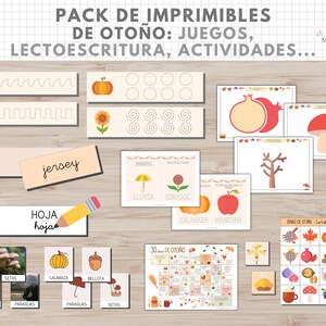 Pack Imprimibles Otoño, Juegos, Leer, Escribir, Actividades Aprendizaje ...