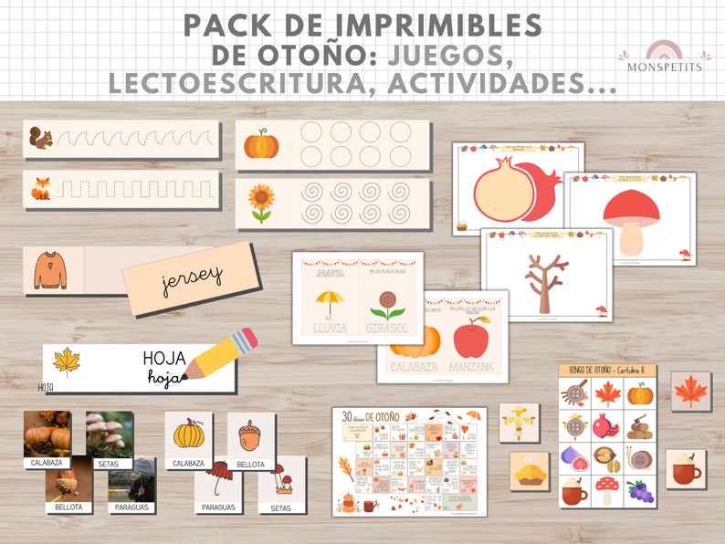 Pack Imprimibles Otoño Juegos Leer Escribir Actividades - Etsy España