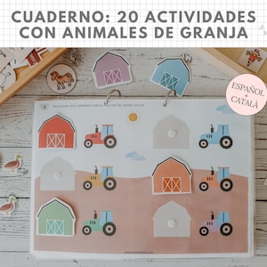 20 Actividades Animales De Granja, Cuaderno Imprimible Niños, Español ...
