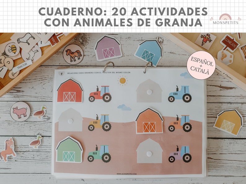 20 Actividades Animales De Granja, Cuaderno Imprimible Niños, Español ...